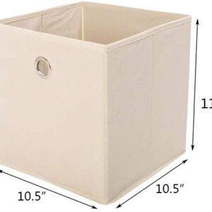 Amelitory Storage Bins Foldable Cube Organizer Fabric Drawer Set of 6 Beige