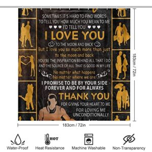 Zkswdez BASKETBALLTO My Wife I Love You 4pcs Shower Curtain Sets with Non Slip Rugs, Toilet Lid Cover and Bath Mat, Shower Curtain with 12 Hooks for Bathroom