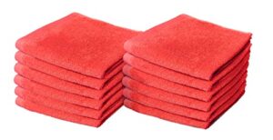 maymarg 100 % cotton towels (tomato, washcloths - set of 12, 12x12)