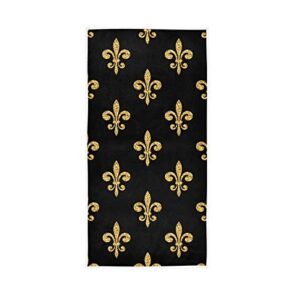 susiyo gold glitter fleur-de-lis hand towels soft highly absorbent large hand towels fashion print fingertip towels bath towel multipurpose for hand face bathroom gym hotel spa (30 x 15 inch)