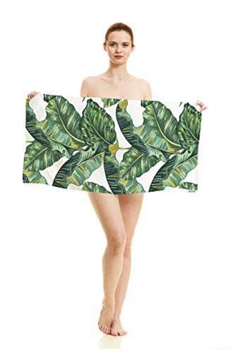 oFloral Hand Towels Cotton Washcloths Jungle Leaf Seamless Floral Pattern,Comfortable Super-Absorbent Soft Towels for Bathroom Beach Kitchen Spa Gym Yoga Face Towel 15X30 Inch