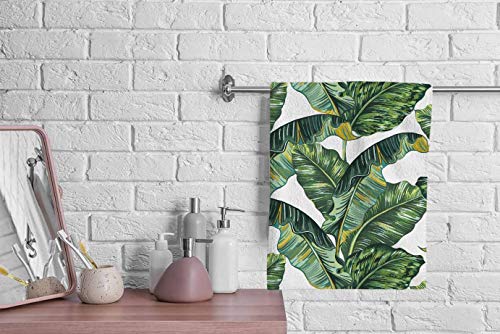 oFloral Hand Towels Cotton Washcloths Jungle Leaf Seamless Floral Pattern,Comfortable Super-Absorbent Soft Towels for Bathroom Beach Kitchen Spa Gym Yoga Face Towel 15X30 Inch