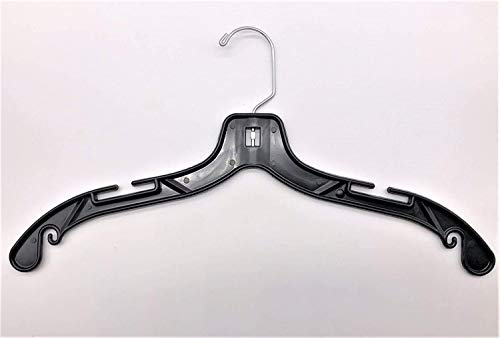 NAHANCO 2900 Extra Large Plastic Shirt/Dress Hanger with Chrome Swivel Hook, Heavy Weight, 19", Black (Pack of 100)