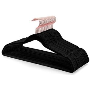 pretigo velvet hangers 50 pack black hangers non-slip velvet non slip clothes hangers durable felt hangers for coats pants dress