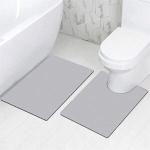 goylser bathroom toilet rugs, ultra thin washable toilet rugs set for bathroom 2 piece, soft low profile bath mats for bathroom non slip, easy clean rubber backing contour bathroom rugs for toilet