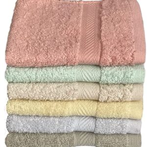 Washcloths, Set of 12 - 100% Ring Spun Cotton Wash Cloth – Thick Loop Pile Washcloth - Extra Absorbent and Soft – Lint Free Face Towel – Perfect for Bathroom Machine Washable Size 13 X 13 inch.