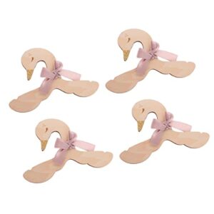 milageto 4pcs children baby boy girl swan wooden hangers house