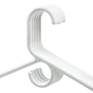 Plastic Hangers HD Heavy Duty, 24 Pcs. White Color, Made in USA, 3/8” Thickness, Durable, Tubular, Lightweight, for Clothes, Coat, Pants, Shirts, Dress, TINEFF, Free and Quick delivery. from USA