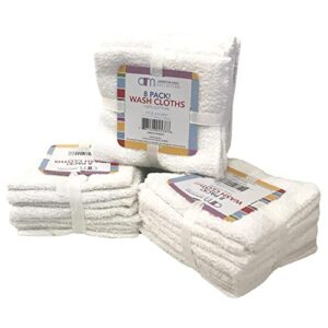 american mills 100% cotton white wash cloths: (white 8x2)