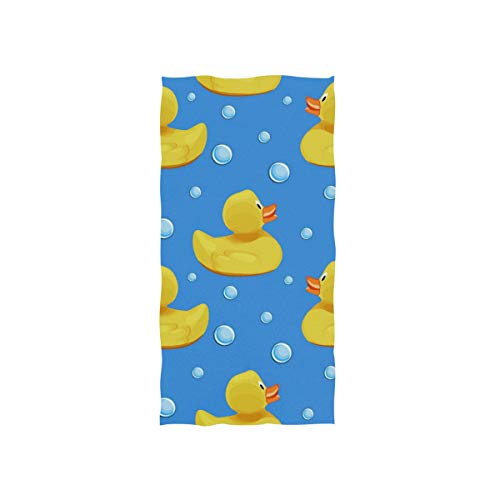 DOMIKING Cute Rubber Ducks Print Soft Bath Towel Absorbent Fade Resistant Pool Beach Bath Towel for Bathroom Hotel Gym and Spa, 30"x15"