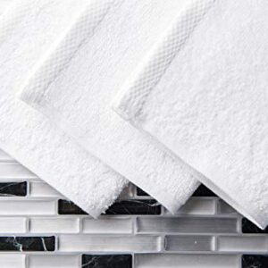 Raymond Clarke® Washcloths, Face Towels Cotton White Twelve Pack, 12x12 inch, Ultra Soft face Cloths White, Spa Towels, fingertip Towels, Nail Towels (White, 12)