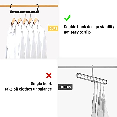 10 Pack Space Saving Hangers, Magic Closet Organization Clothes Hanger, Hanger Organizer for Closet, Closet Organizers and Storage for Room Wardrobe Heavy Clothes, Shirts ,Pants, Dresses, Coats