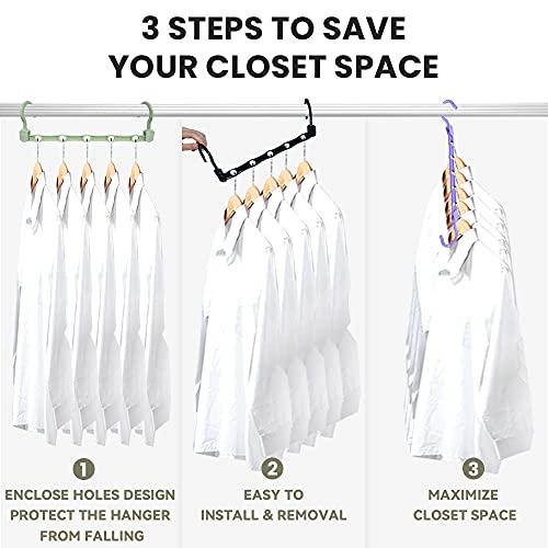 10 Pack Space Saving Hangers, Magic Closet Organization Clothes Hanger, Hanger Organizer for Closet, Closet Organizers and Storage for Room Wardrobe Heavy Clothes, Shirts ,Pants, Dresses, Coats