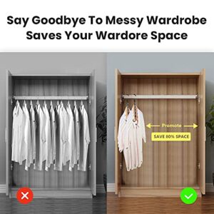 10 Pack Space Saving Hangers, Magic Closet Organization Clothes Hanger, Hanger Organizer for Closet, Closet Organizers and Storage for Room Wardrobe Heavy Clothes, Shirts ,Pants, Dresses, Coats