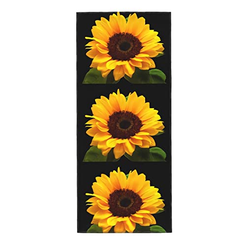 luxteen Single Sunflower On Black Hand Towel Print Bath Bathroom Towel Highly Absorbent Soft Guest Fingertip Towels