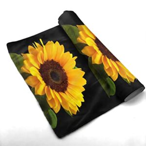 luxteen Single Sunflower On Black Hand Towel Print Bath Bathroom Towel Highly Absorbent Soft Guest Fingertip Towels