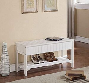 white finish solid wood storage shoe bench rack shelf