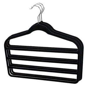 Home Basics Pant Closet (Pack of 3), Black Trouser Hanger