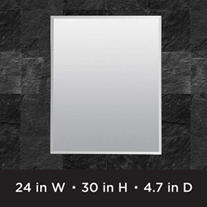 Zenna Home Aluminum, 24 x 30 Inches, Designer Series by Zenith Beveled Mirror Medicine Cabinet, Frameless