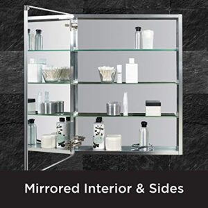 Zenna Home Aluminum, 24 x 30 Inches, Designer Series by Zenith Beveled Mirror Medicine Cabinet, Frameless