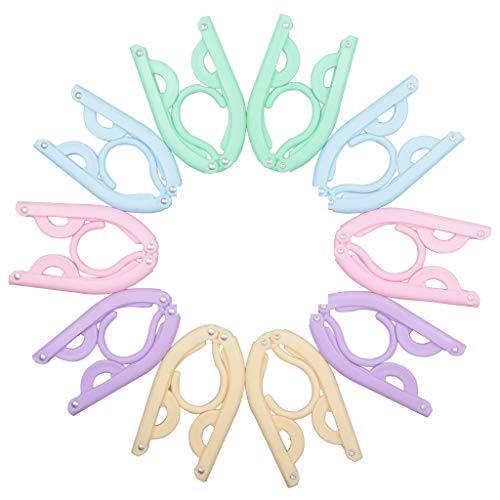 10 PCS Travel Hangers Folding Hangers Portable Clothes Hangers Foldable, Non-Slip, Lightweight for Home and Travel