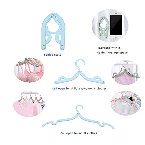 10 PCS Travel Hangers Folding Hangers Portable Clothes Hangers Foldable, Non-Slip, Lightweight for Home and Travel