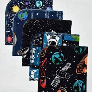 1 Ply 12x12 Inches Set of 5 Printed Flannel Paperless Towels Out of This World