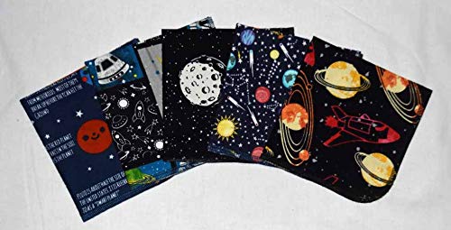 1 Ply 12x12 Inches Set of 5 Printed Flannel Paperless Towels Out of This World