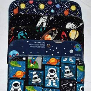 1 Ply 12x12 Inches Set of 5 Printed Flannel Paperless Towels Out of This World