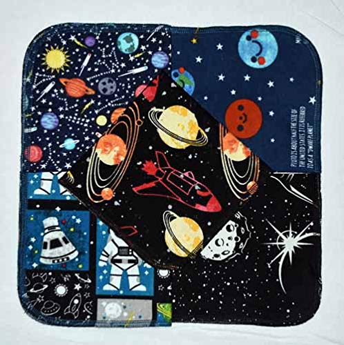 1 Ply 12x12 Inches Set of 5 Printed Flannel Paperless Towels Out of This World