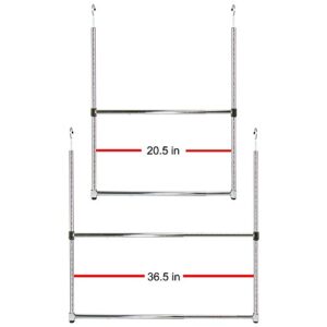 Oceanstar 2-Tier Portable Adjustable Rod Closet Hanger, 23 in, Chrome