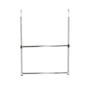 Oceanstar 2-Tier Portable Adjustable Rod Closet Hanger, 23 in, Chrome