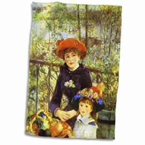 3drose florene famous art - renoirs painting on the terrace - towels (twl-61854-1)