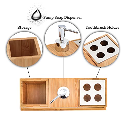 Trademark Innovations Bath Set Bath Caddy - 100% Natural Bamboo