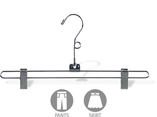 Chrome Metal Salesman Bottom Hanger with Clips and Loop on Neck in 12" Length X 1/8" Thick, Box of 100