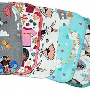 2 Ply All Things Girl Flannel Washable Kids Lunchbox Napkins 8x8 inches 5 Pack - Little Wipes (R) Flannel