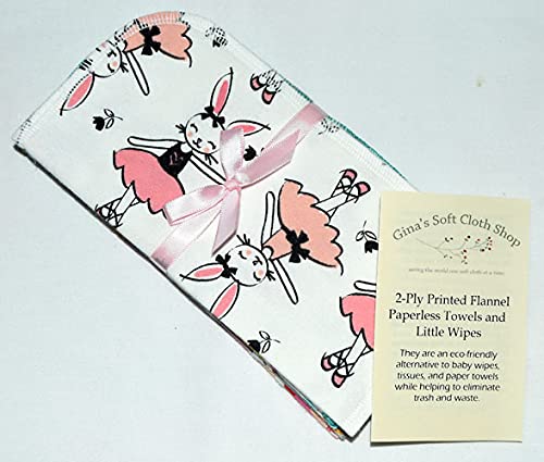 2 Ply All Things Girl Flannel Washable Kids Lunchbox Napkins 8x8 inches 5 Pack - Little Wipes (R) Flannel