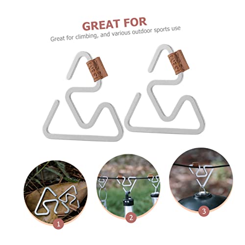 CLISPEED 8 Pcs Stainless Steel Hook Climbing Hangers Mountaineering Hook Cloth Drying Hook Backpack Accessories Metal s Hooks Multipurpose Hanger Camping Accessories Safety Hanger to Climb