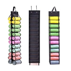 zfzgfrcs legging storage organizer hanging legging storage hanger with 24 compartments, hanging legging holder organizer for yoga leggings clothes roll (black)