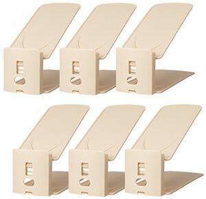 like-it shoe storage, shoe holder, adjustable height, 3 pieces, width 3.9 x depth 10.8 x height 3.9-7.3 inches (10 x 27.2 x 10-18.5 cm), beige, made in japan, space saving, 2x storage capacity