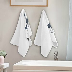 susiyo Astronaut Flies on The Whale Hand Towels Set of 2 Luxury Print Decorative Bathroom Towels Super Soft Highly Absorbent Multipurpose Towels for Yoga Gym Spa Hotel Bathroom Kitchen 28x14 Inch