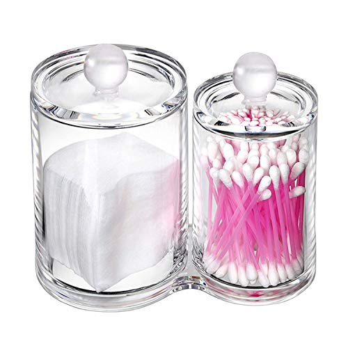 Cq acrylic Multifunctional Home Decor For Cotton Swabs Organizer and Cotton Balls Storage,5.4 x3.1x 5.1,pack of 1