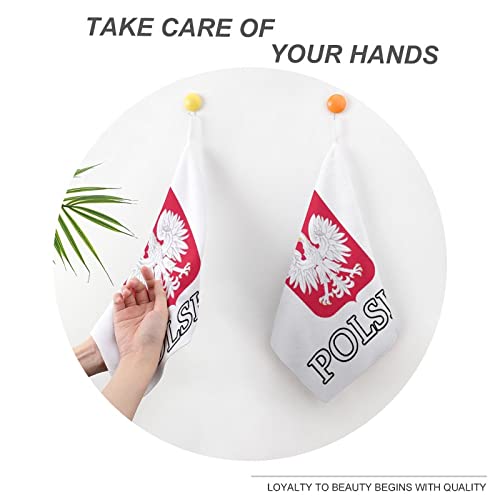 Patriotic Polish Polska Flag Hanging Kitchen Hand Towels Funny Bathroom Printed Cute Soft Decorative