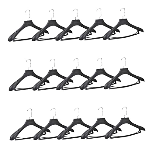 Coat Hangers Extra Wide Plastic Suit Hangers Notched Shoulders with Swivel Hooks 15PCS Suit Hangers