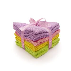 weber's wonders 11 pack cotton washcloths for body & face - extra soft - highly absorbent wash cloth - fast dry - assorted colors