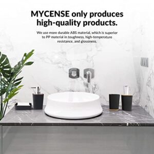 MYCENSE Bathroom Accessories Set 5 Pcs Bathroom Decor Ensemble Complete Includes Toothbrush Holder, Toothbrush Cup, Soap Dispenser, Soap Dish, Toilet Brush Holder, Black