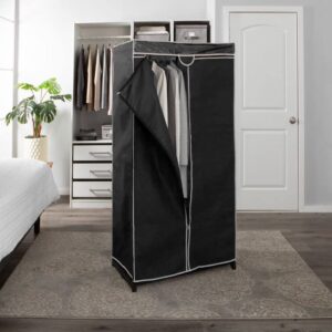 Simplify, Organizer, for Clothes and Accessories, Heavy Duty, Hanging Rod, Easy to Assemble in Black 36" Wide Portable Closet, 63"x36"19"