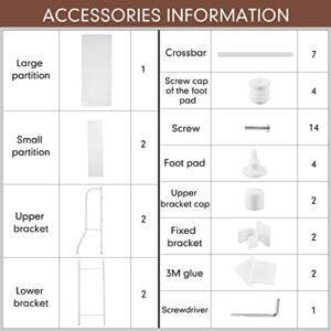 Chunful 3 Tier Over The Toilet Storage 3 Shelf Bathroom Organizer Over Toilet 63 x 27 x 10 Inches Over The Toilet Shelf Stable Freestanding Multifunctional Toilet Racks, Metal, White