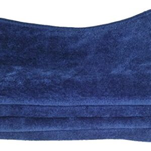 Show Car Guys Fingertip Towels 100% Cotton - Terry-Velour - 4 Pack 11" x 18" Navy Blue