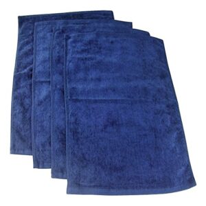 Show Car Guys Fingertip Towels 100% Cotton - Terry-Velour - 4 Pack 11" x 18" Navy Blue